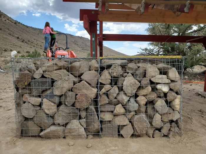 So I used gabions for post anchors, it's been a few years now and still ...