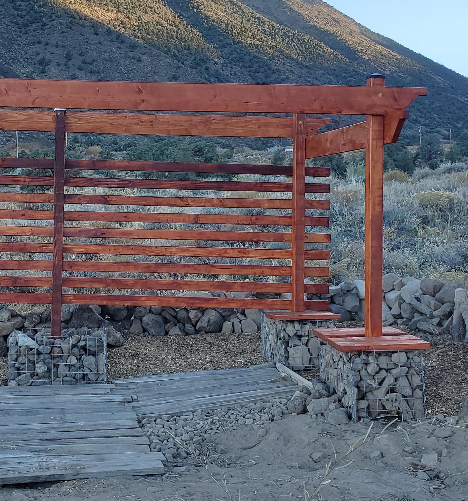 So I used gabions for post anchors, it's been a few years now and still ...